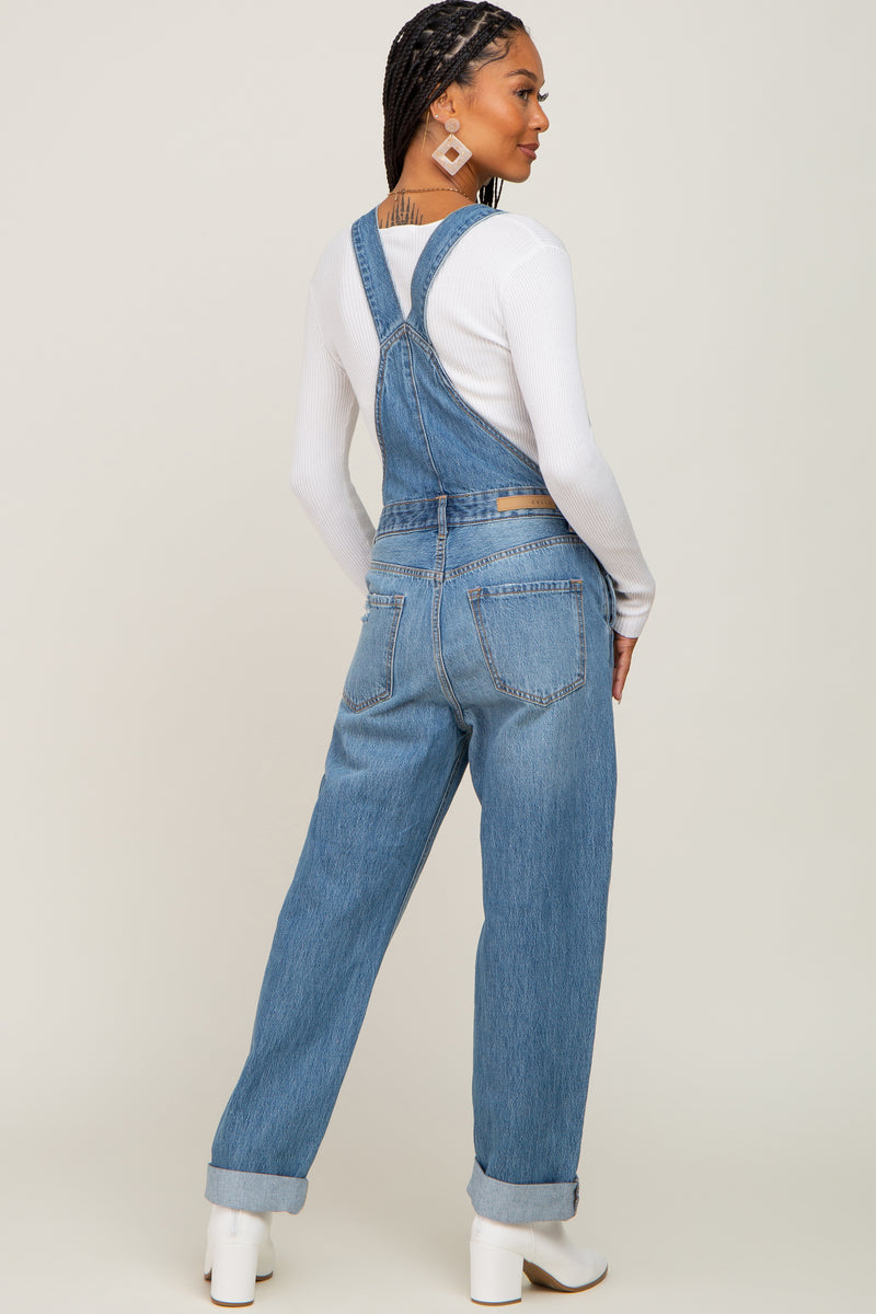 Blue Denim Cuffed Overalls– PinkBlush