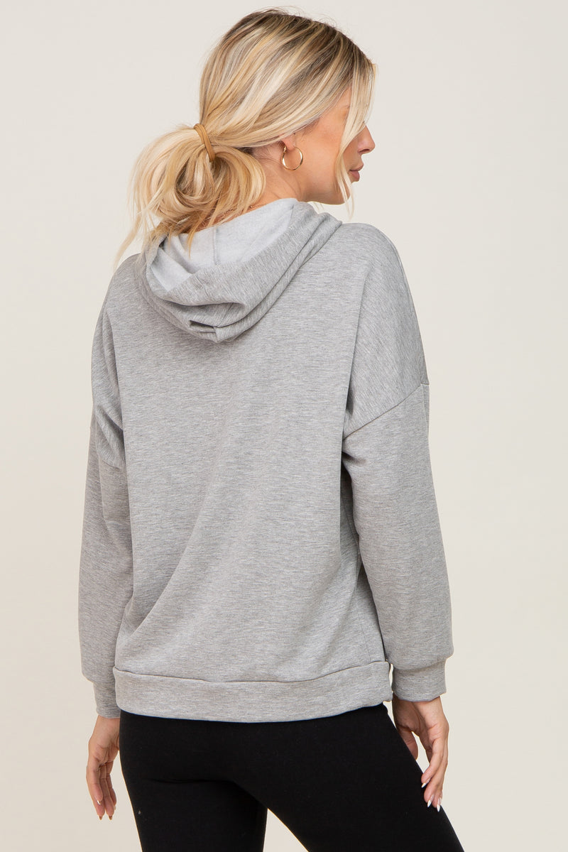 Heather Grey Hooded Sweatshirt– PinkBlush