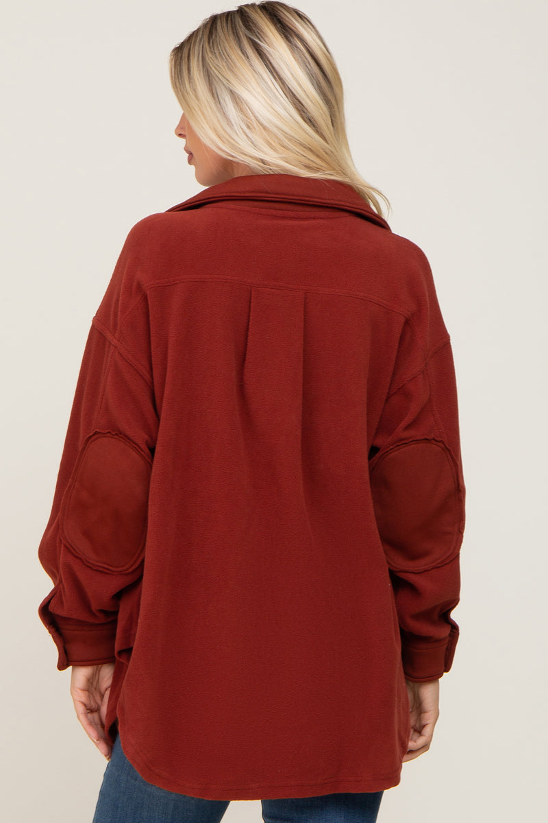 Rust Fleece Lightweight Coat– PinkBlush