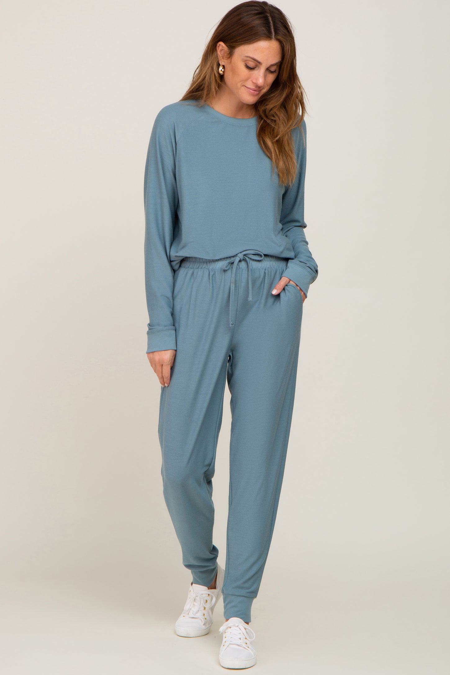 Blue Soft Knit Long Sleeve Set– PinkBlush