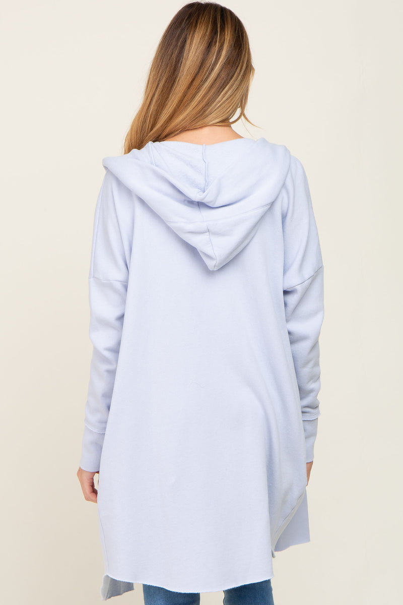 Periwinkle Hooded Long Maternity Cardigan– PinkBlush