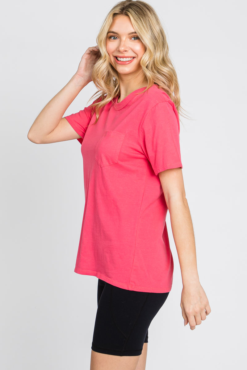 Pink Basic Front Pocket T-Shirt – PinkBlush