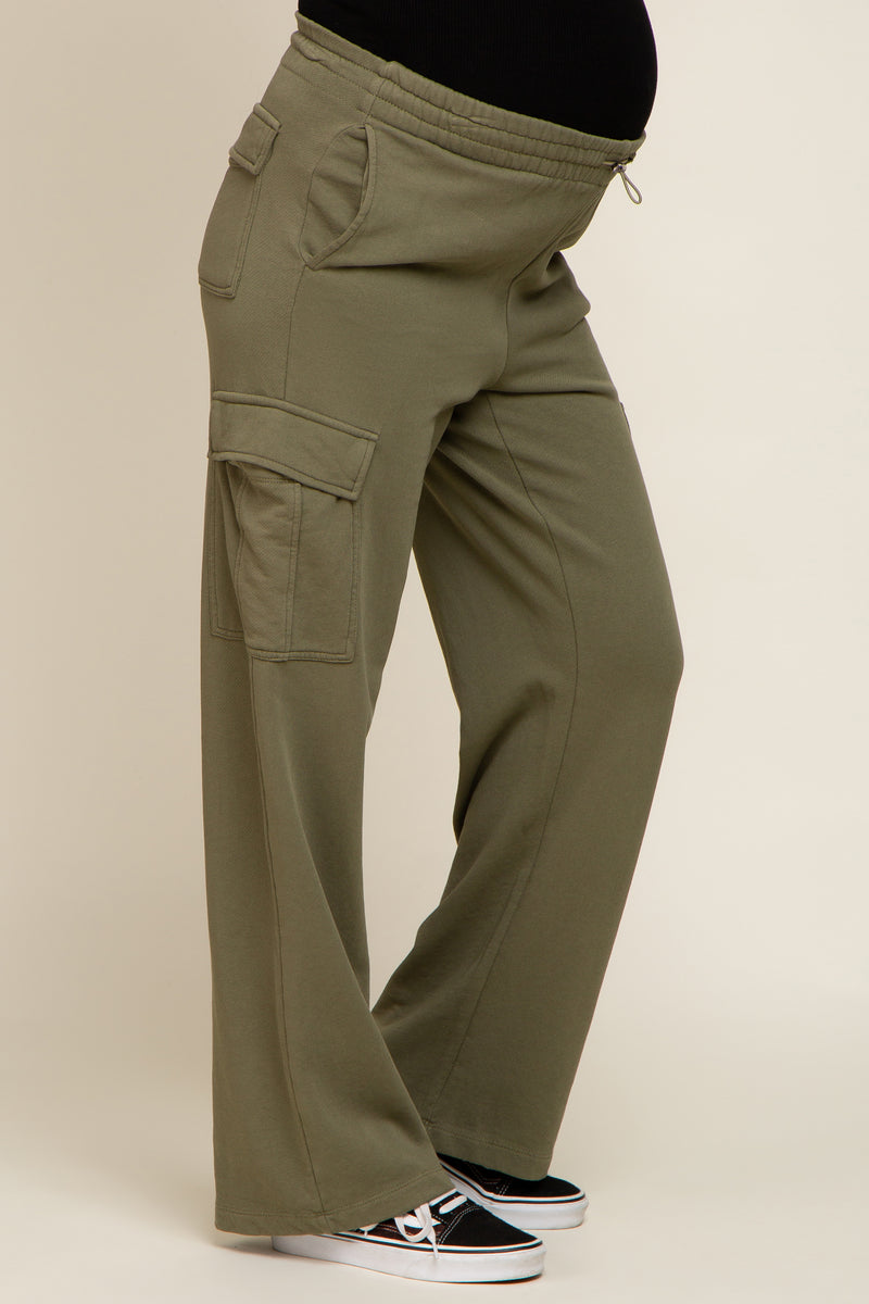 Olive Pocketed Maternity Lounge Pants – PinkBlush