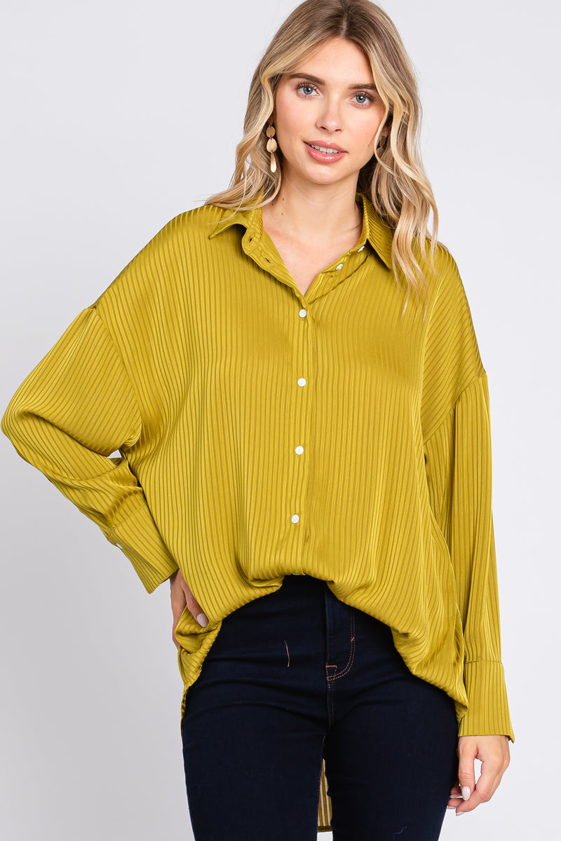 Lime Striped Button Up Top– PinkBlush
