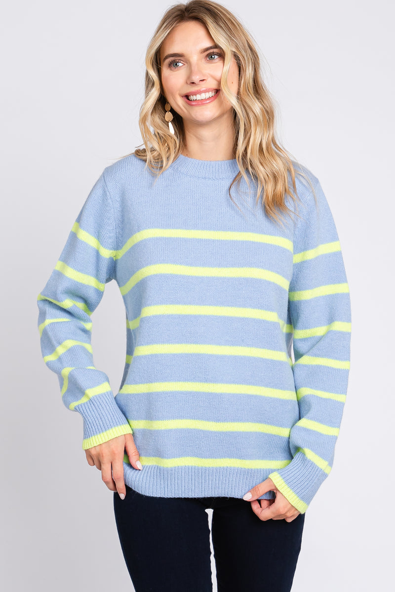 Light Blue Neon Striped Sweater – PinkBlush
