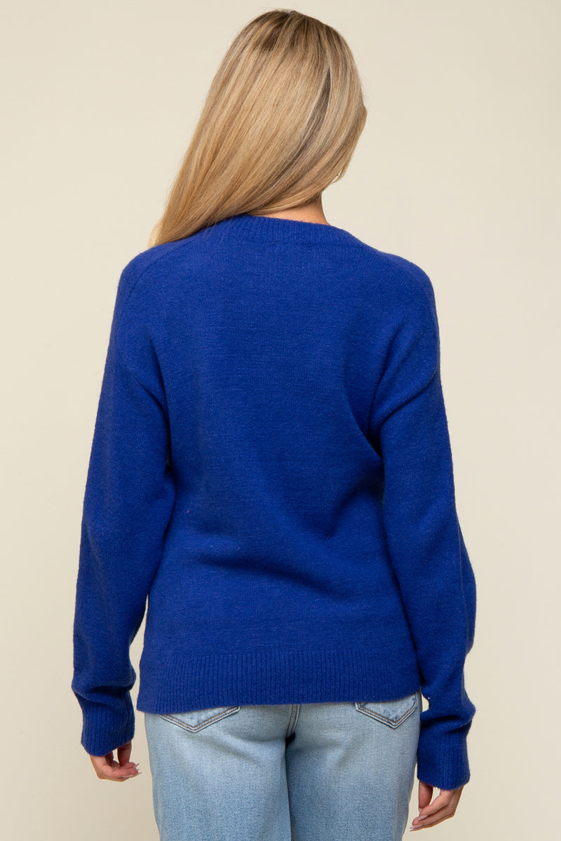 Royal Blue Basic Maternity Sweater – PinkBlush