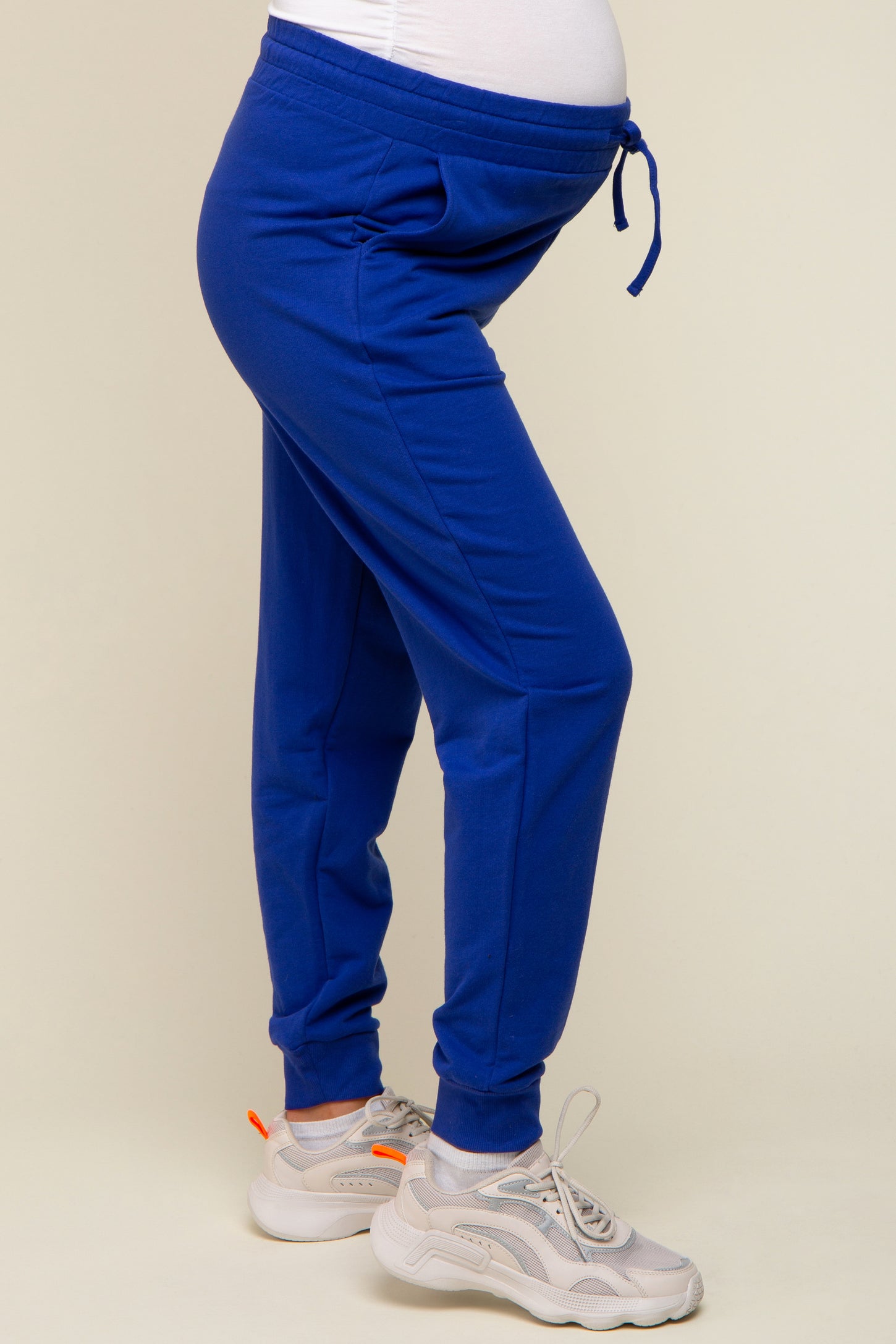 Royal Blue Basic Drawstring Maternity Sweatpants– PinkBlush