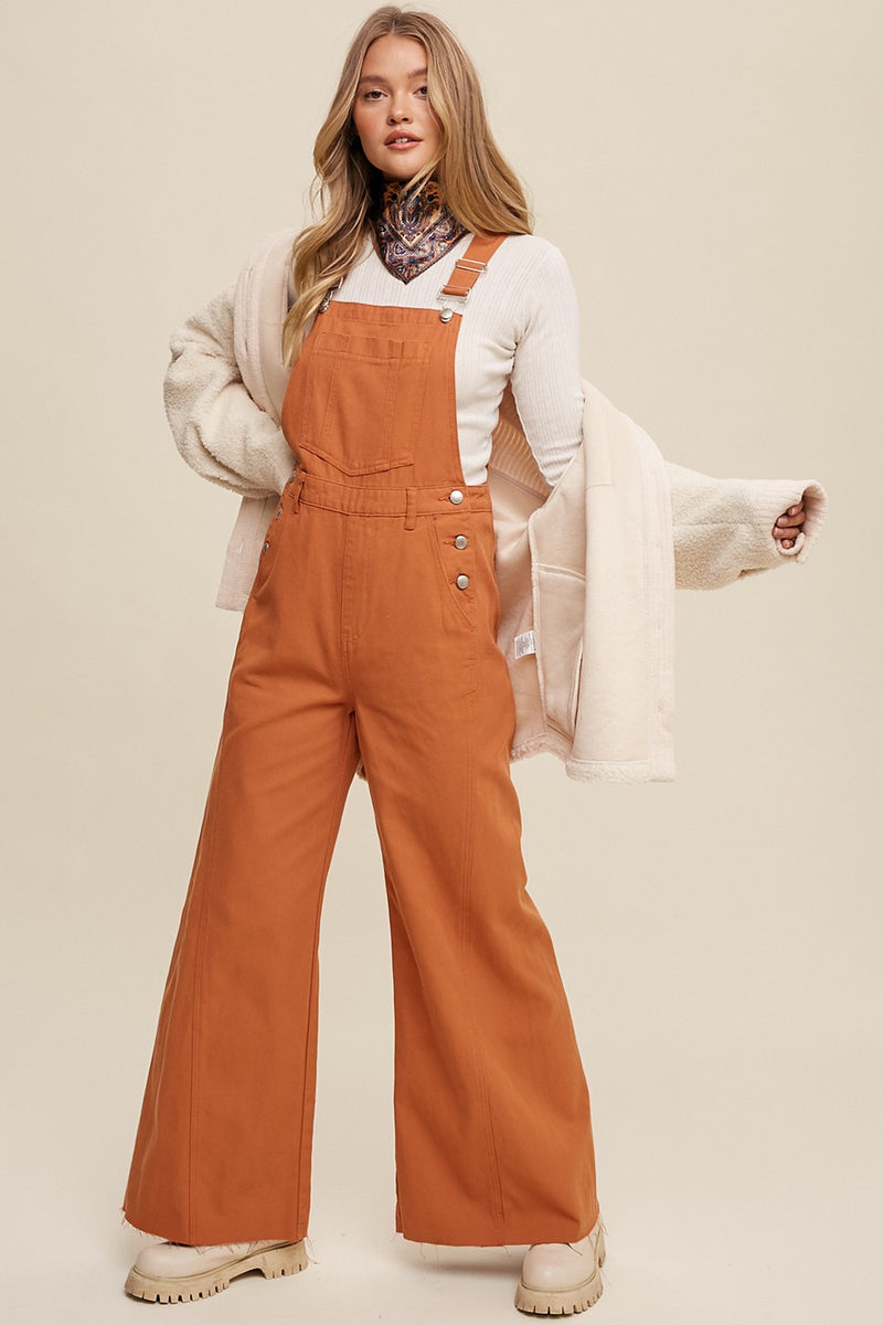 Rust Denim Retro Wide Opening Overalls – PinkBlush