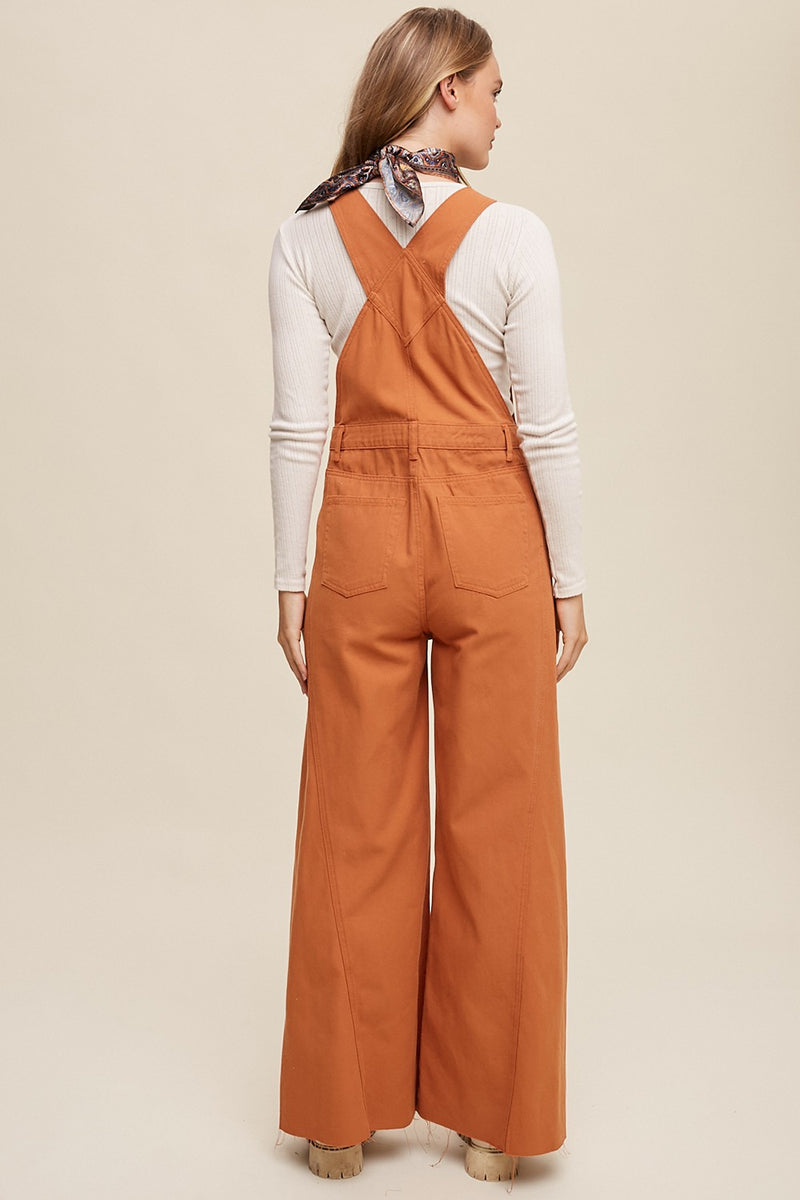 Rust Denim Retro Wide Opening Overalls – PinkBlush