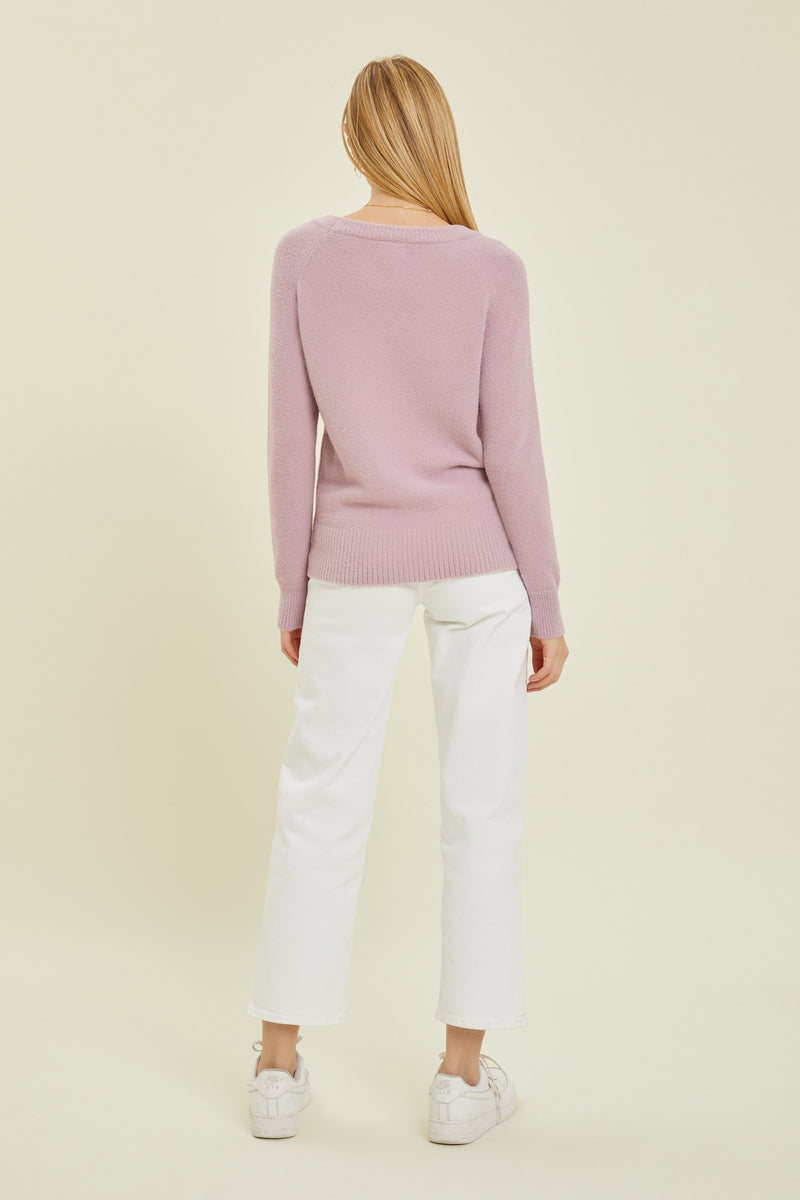 Lavender Soft Knit Long Sleeve Top – PinkBlush