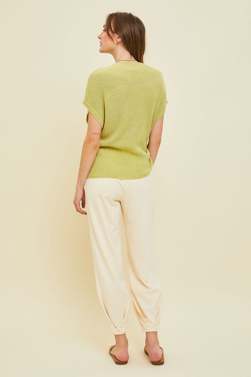 Sage Knit Pocket Front Top – PinkBlush