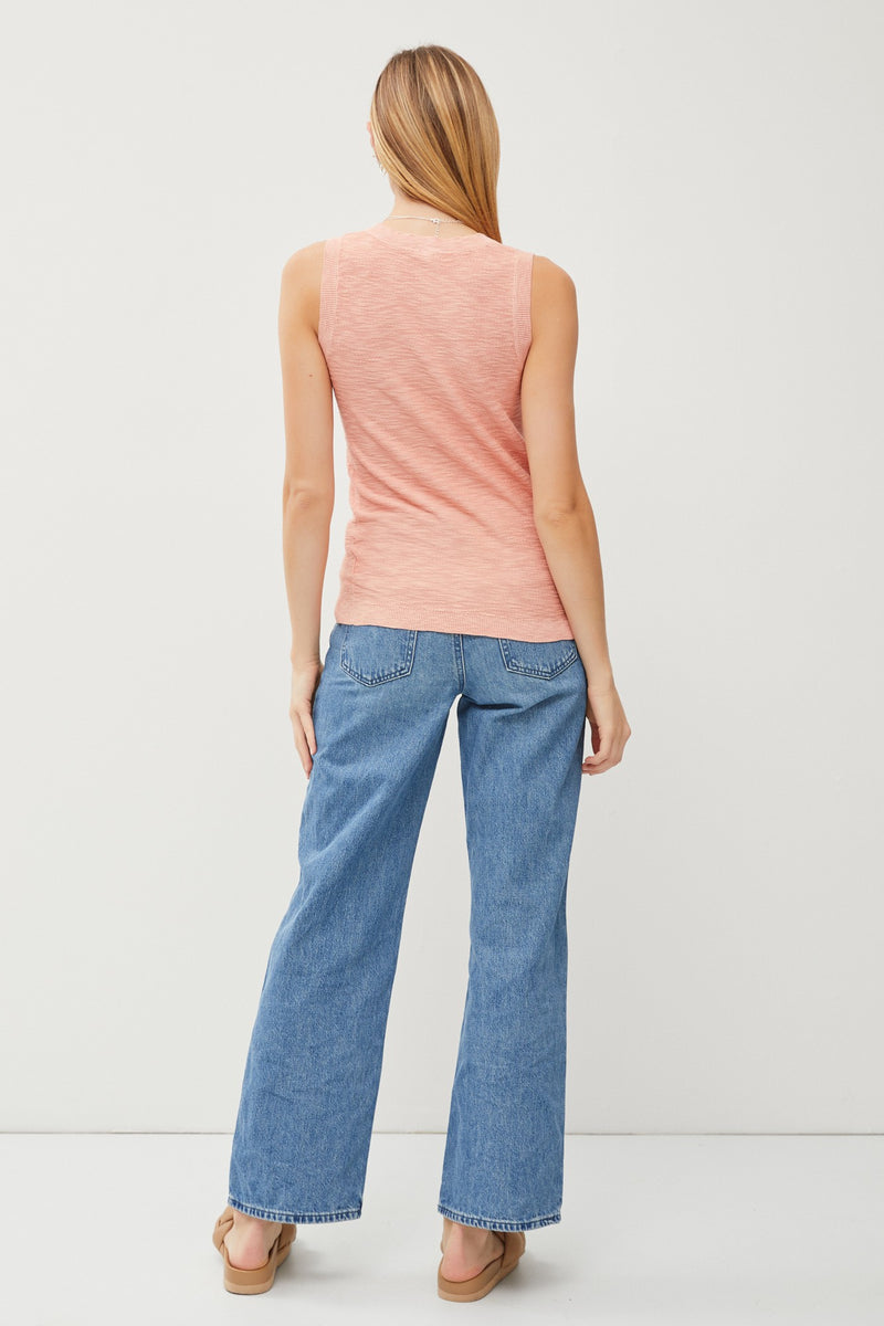 Peach Knit Sleeveless Top – PinkBlush